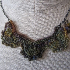 Hand Crocheted Wool Necklace - Etsy