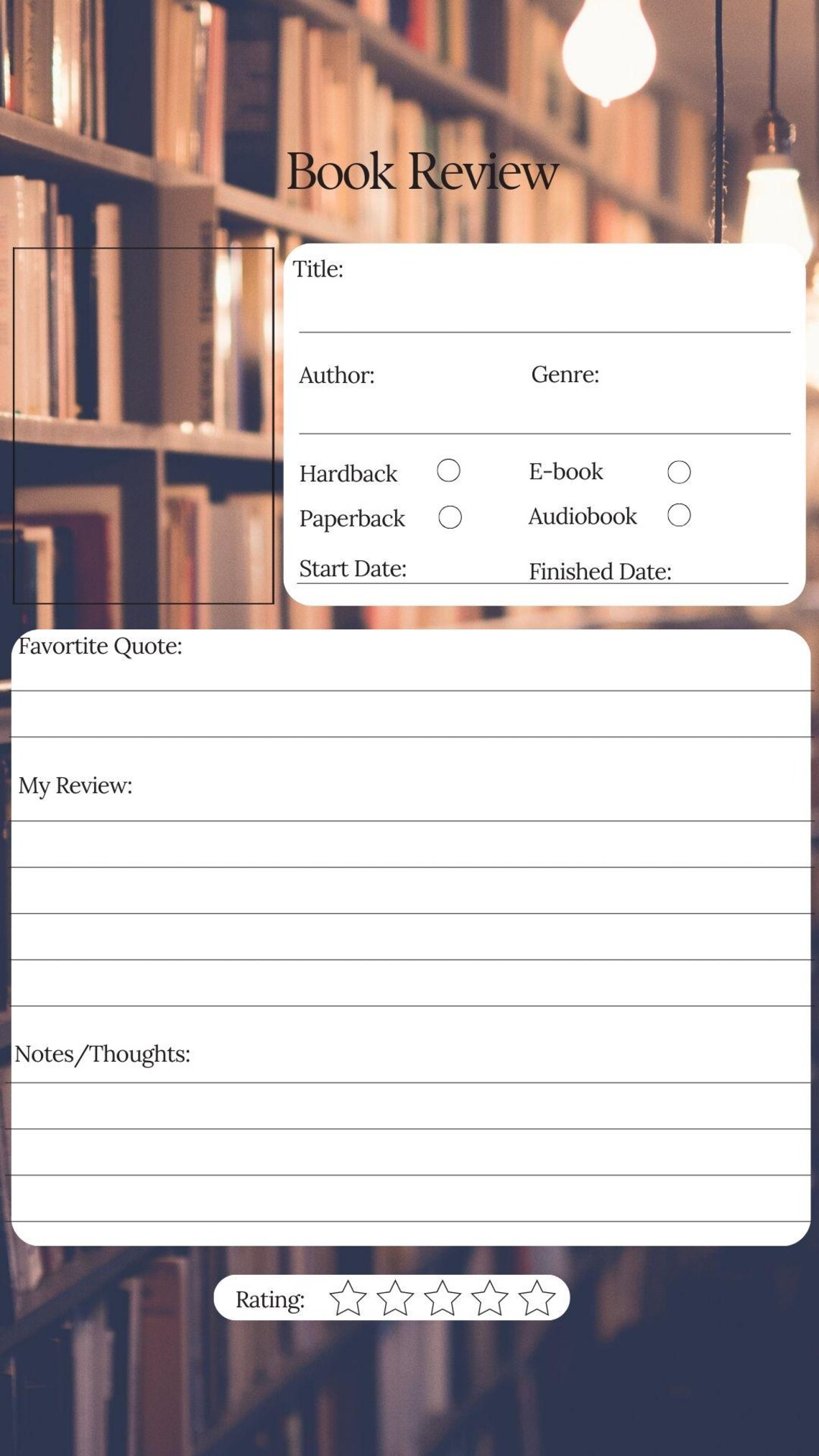 Instagram Story Book Review Template L JPEG File L Digital Book Reviews ...