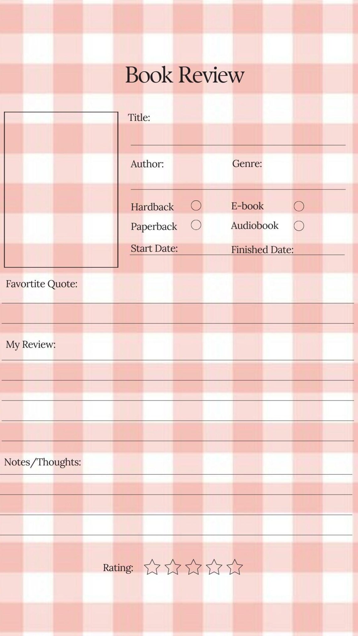 Instagram Story Book Review Template L JPEG File L Digital Book Reviews ...