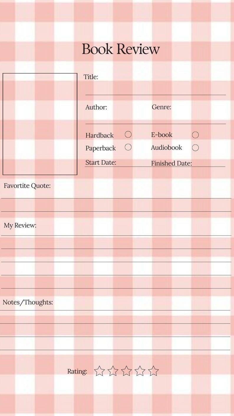 Instagram Story Book Review Template L JPEG File L Digital Book Reviews ...