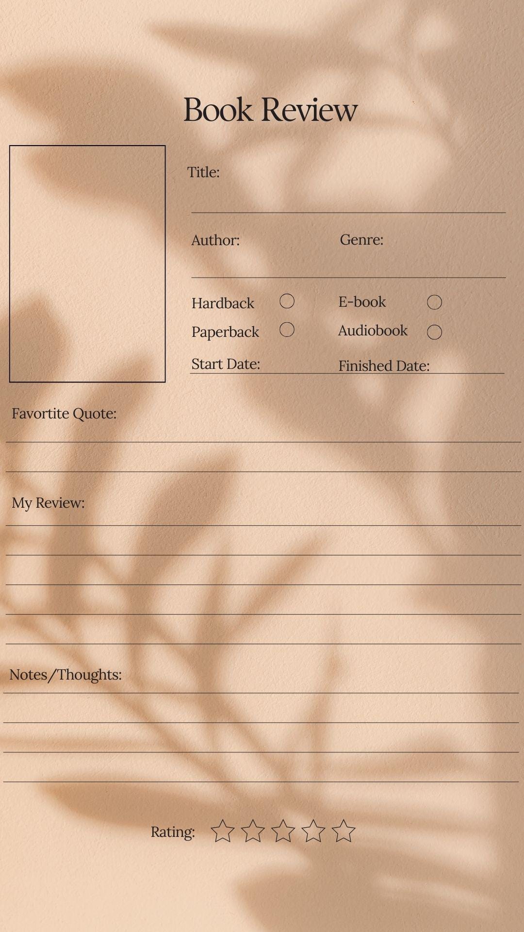 Instagram Story Book Review Template L JPEG File L Digital Book Reviews ...