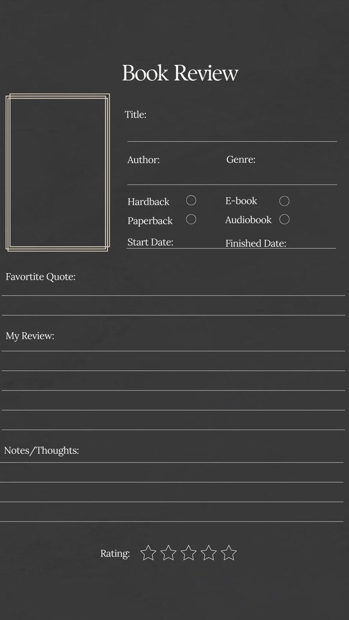 Instagram Story Book Review Template L JPEG File L Digital Book Reviews ...
