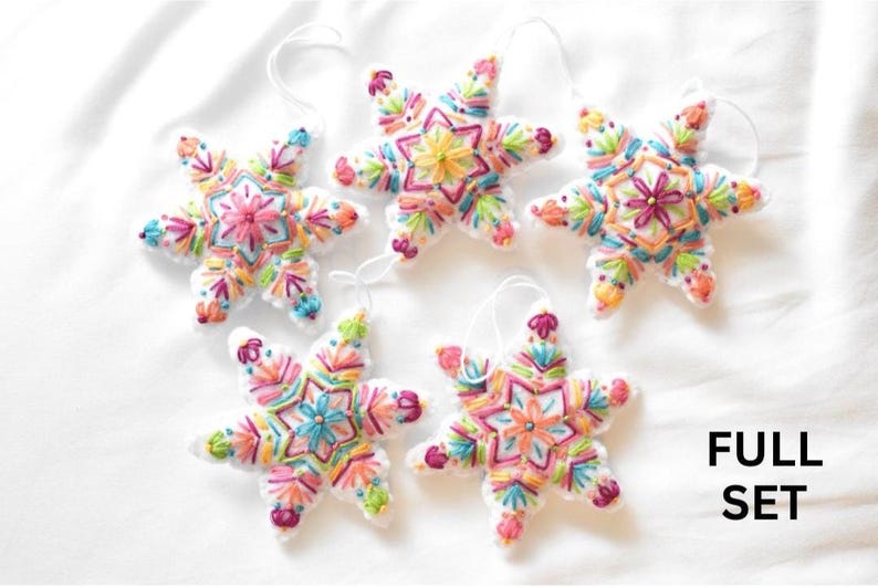 Hand-embroidered Colorful Felt Christmas Tree Ornaments, Colorful ...