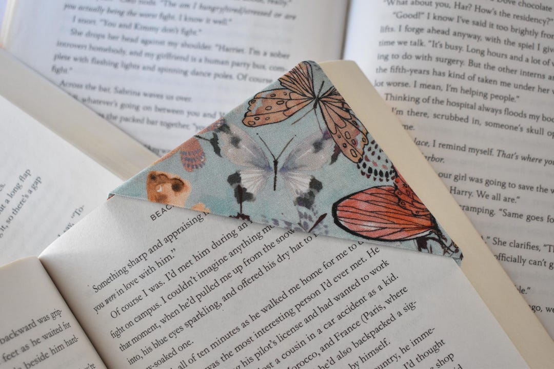 Butterfly Corner Bookmark, Book Lover Gift, Sewn Fabric Bookmark ...