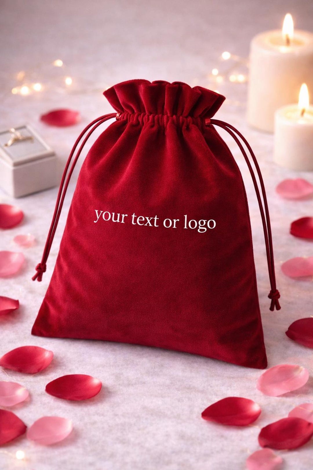 Velvet Drawstring Christmas Gift Bag, Wine Red, Santa Design (7x10) - Etsy