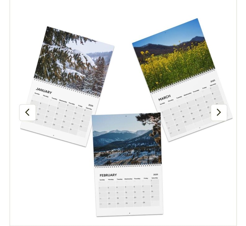 2025 Calendar, Landscape Nature Photography, Wall Calendar, Monthly ...