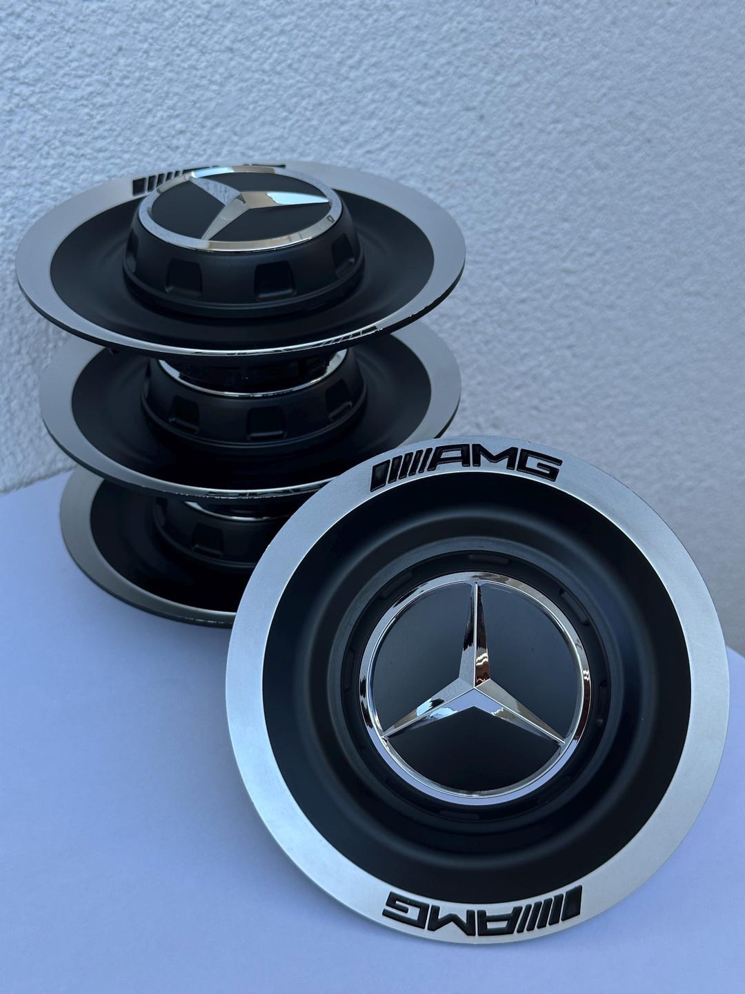 Mercedes-benz 145mm Wheel Center Caps: Black/grey Matte, AMG Maybach S ...