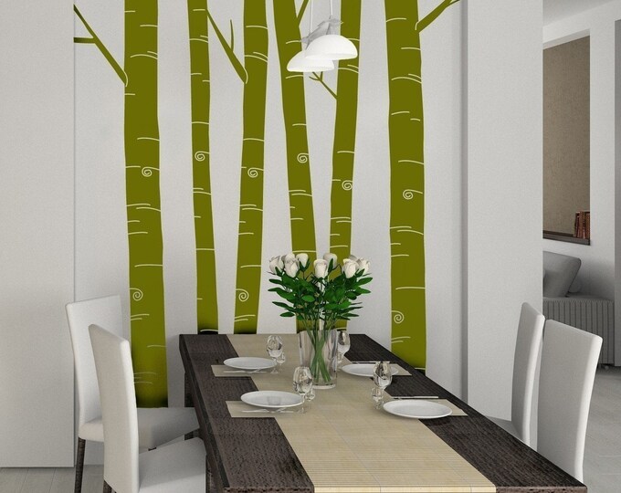 Tall Aspen Tree Decals Set of 6 Item 30030 Vinyl Wall - Etsy