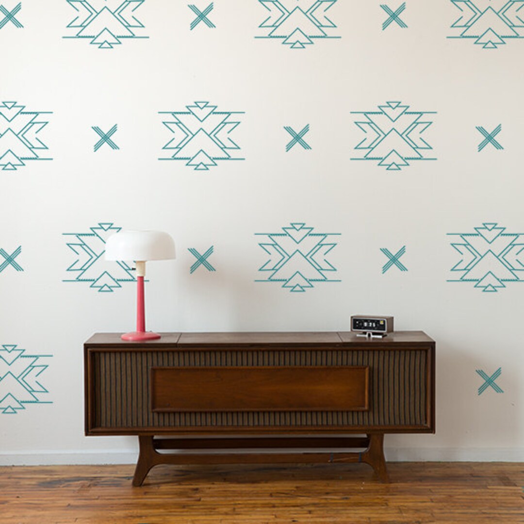 Reverse Aztec Vinyl Wall Pattern, Tribal Vinyl Wall Graphics, Like ...