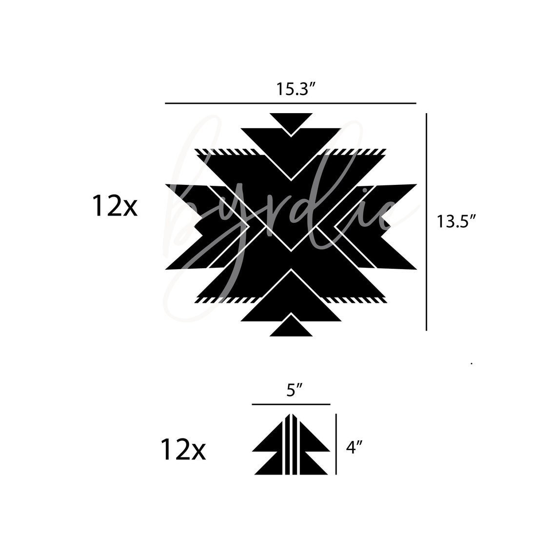 Aztec Wall Pattern Vinyl Wall Decals Large Decal Aztec - Etsy