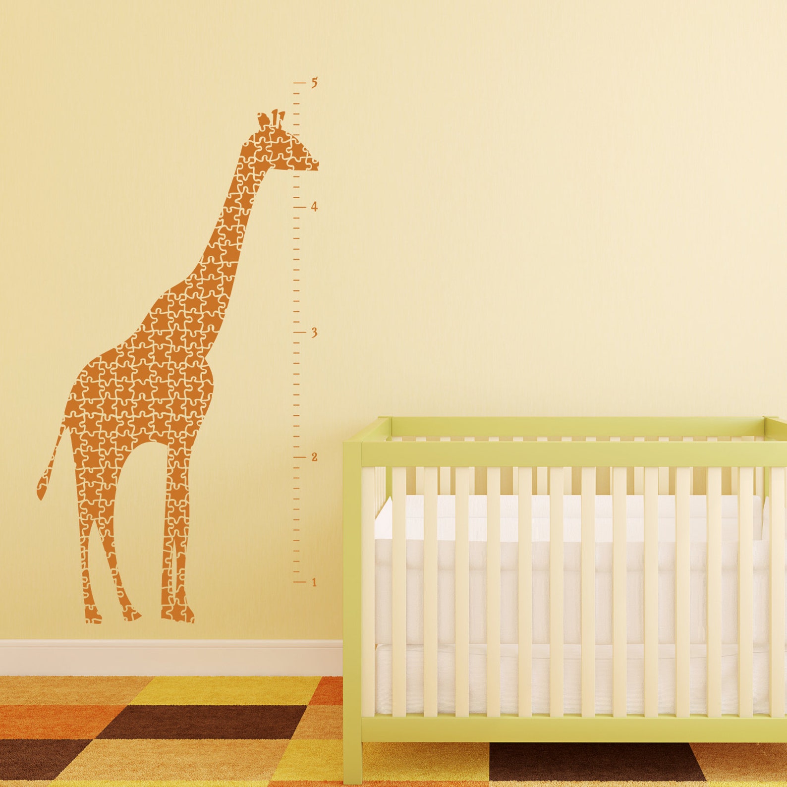 Giraffe Growth Chart Vinyl Wall Decal Large Giraffe Puzzle - Etsy