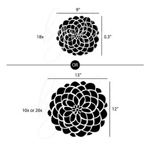 Big Floral Vinyl Wall Decal Set of 10, Removable Wall Graphics, Like ...