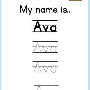 Custom Made Name Tracing Practice for Those Unique Names - Etsy