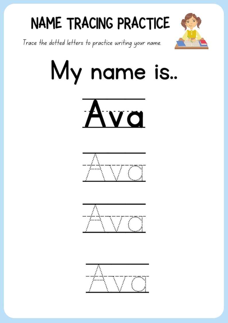 Custom Made Name Tracing Practice for Those Unique Names - Etsy