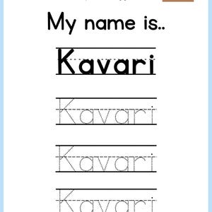 Custom Made Name Tracing Practice for Those Unique Names - Etsy