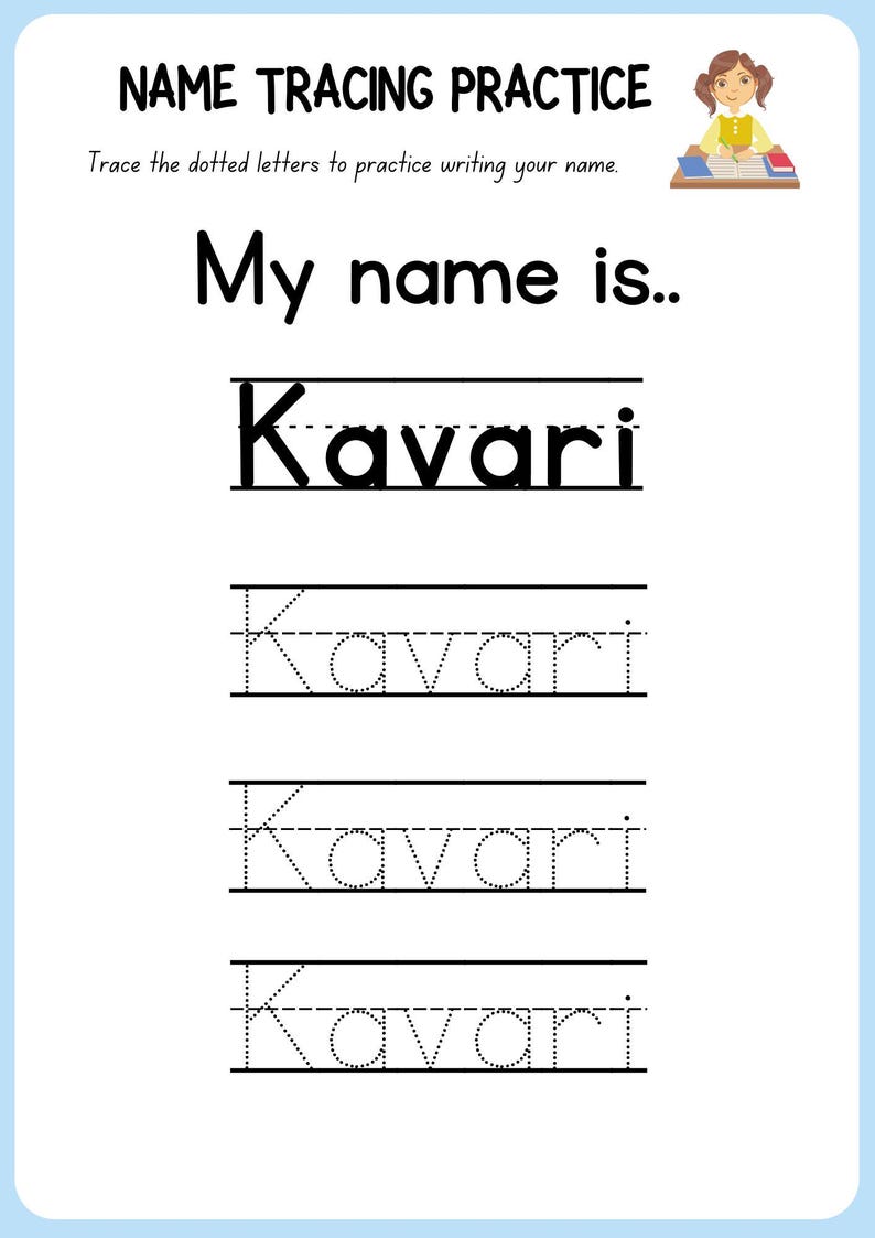Custom Made Name Tracing Practice for Those Unique Names - Etsy