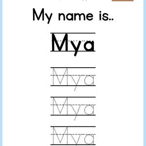 Custom Made Name Tracing Practice for Those Unique Names - Etsy