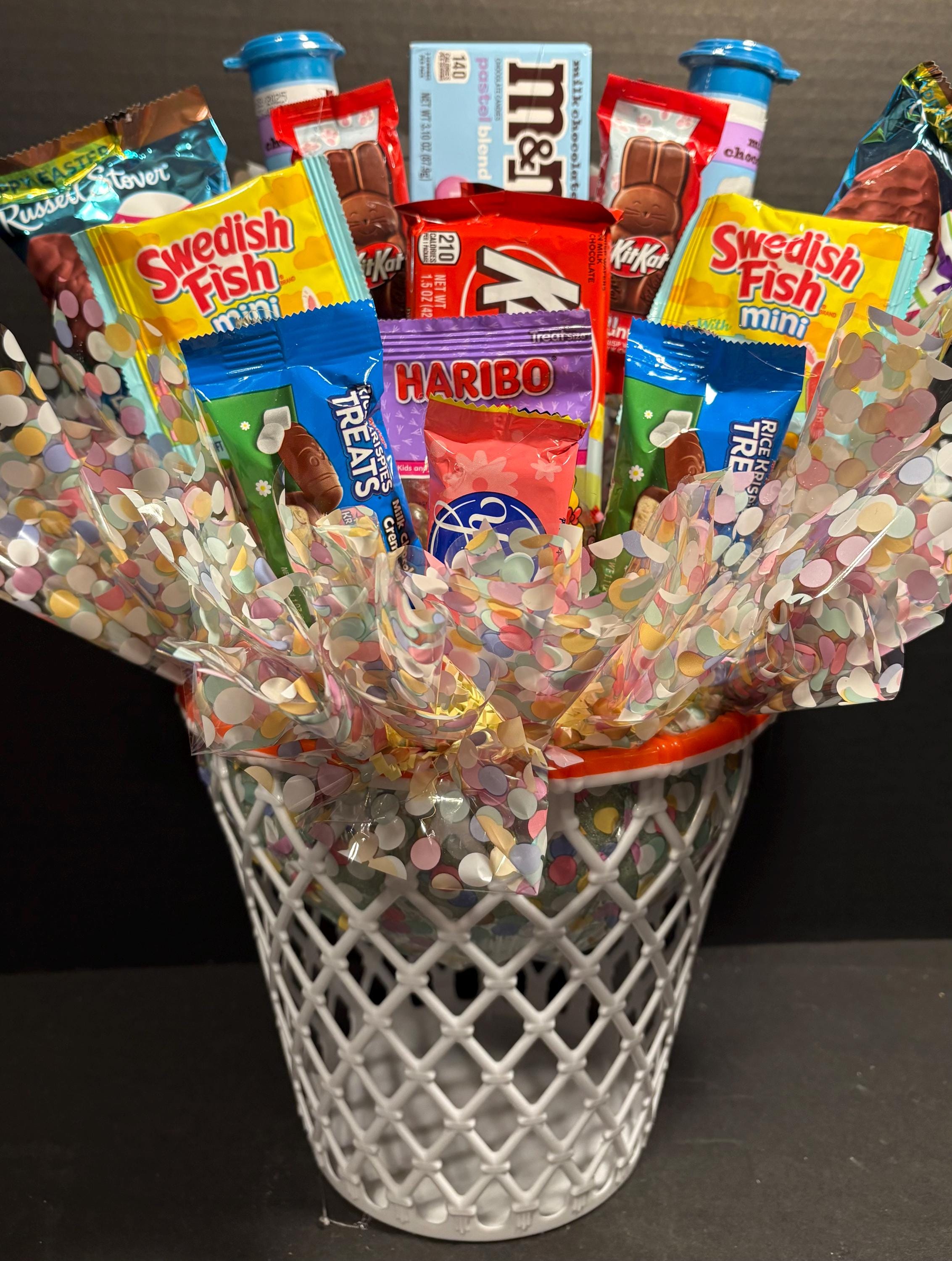 Easter "basketball Themed" Basket Candy Arrangement - Etsy