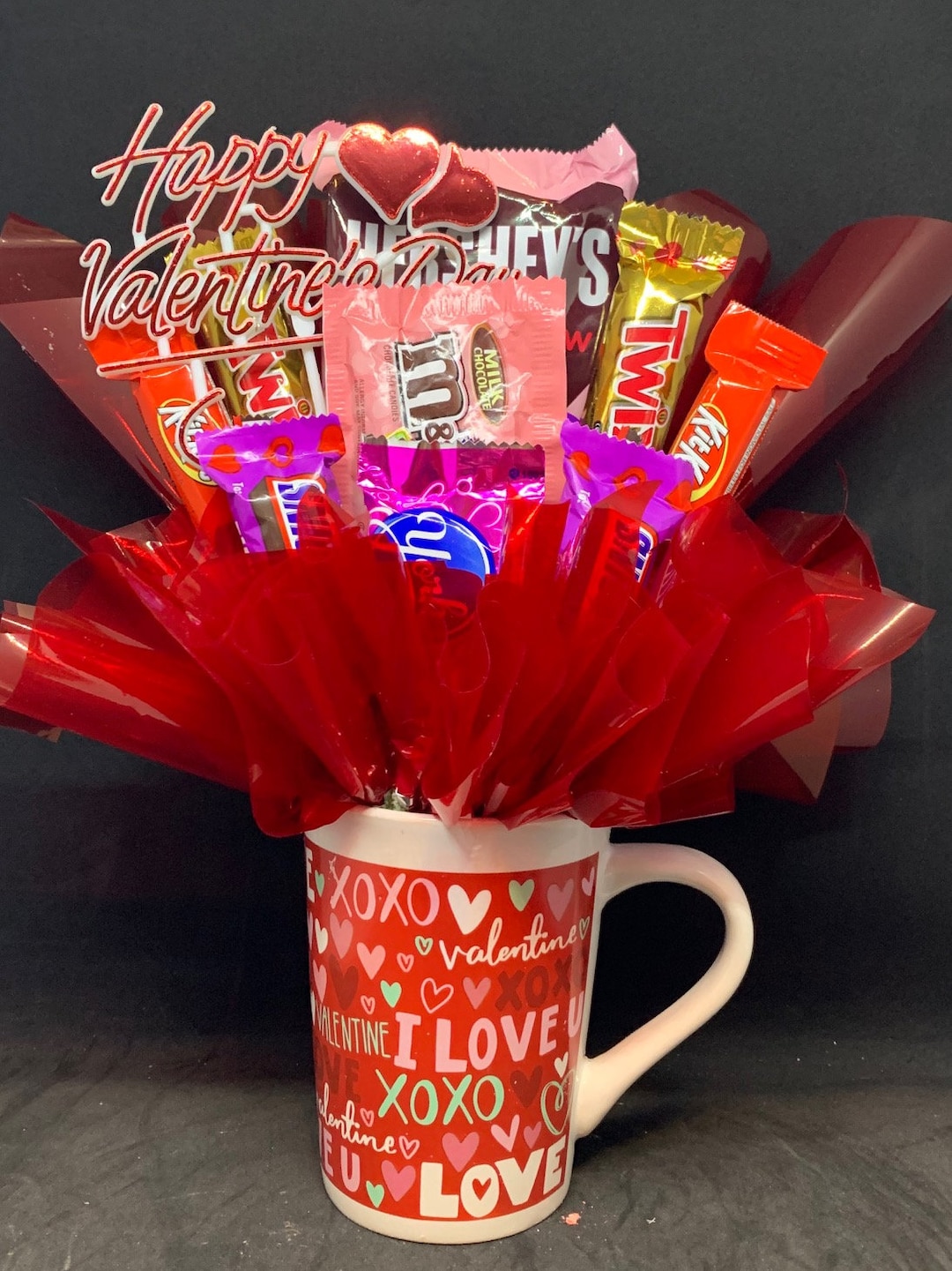 Valentine Candy Mug Arrangement: Themed Gift - Etsy