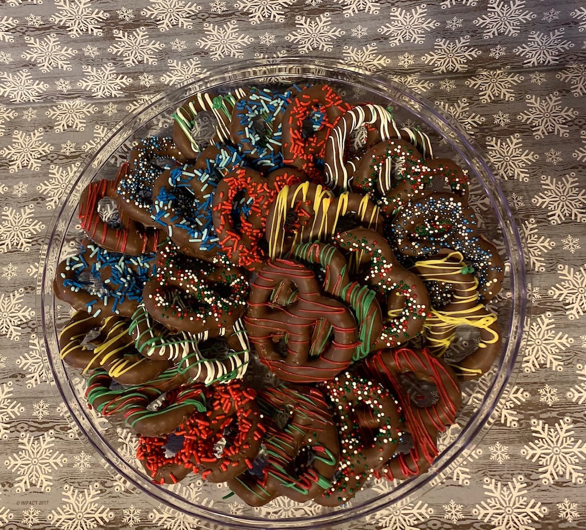 Christmas Chocolate Covered Pretzel Platter: Holiday Sprinkles - Etsy