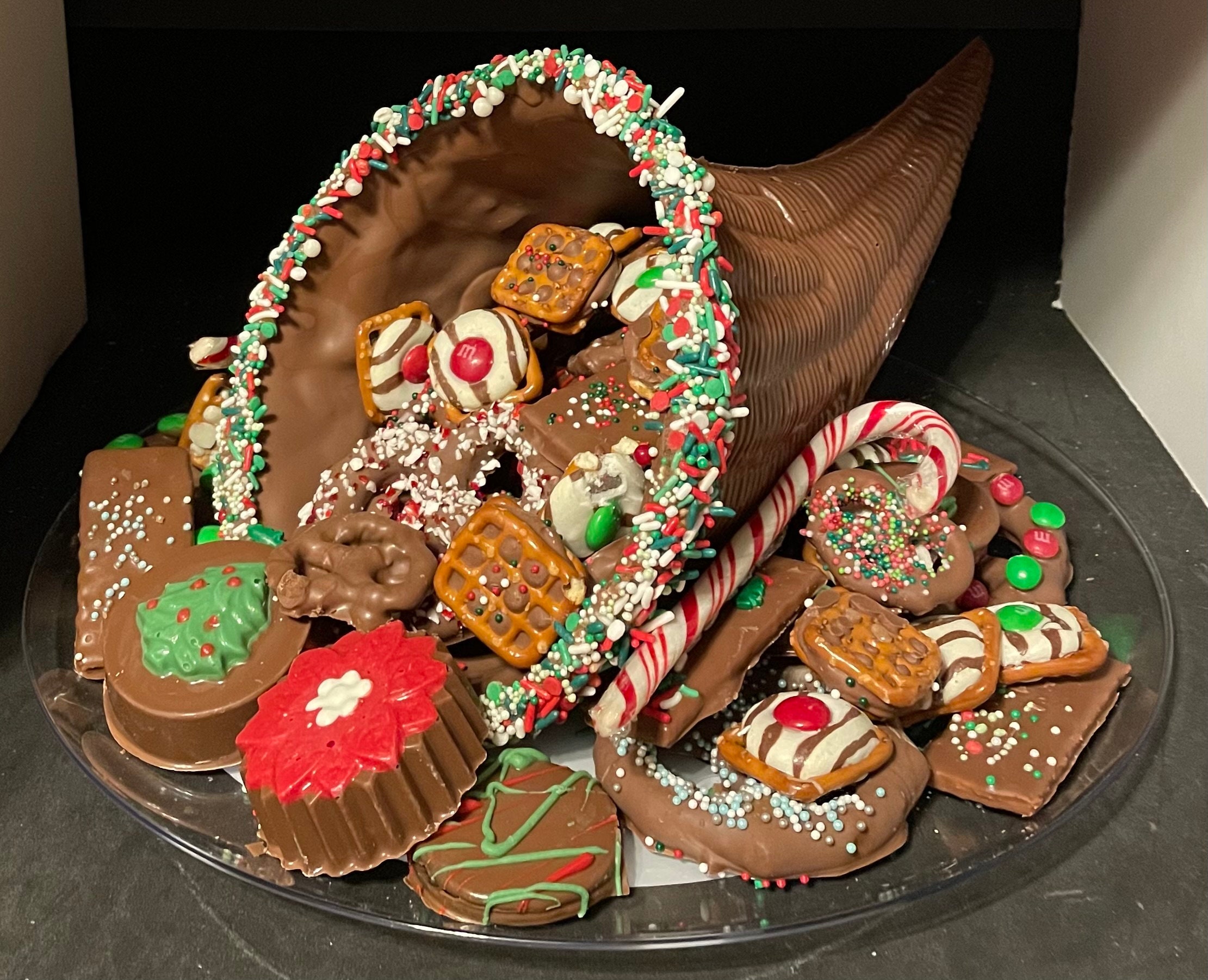 Christmas Chocolate Cornucopia, Chocolate Cornucopia - Etsy