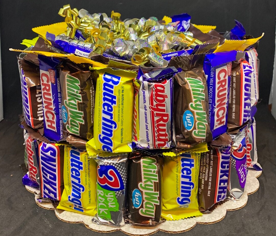 Candy Bar Birthday Cake: Snack Size Candy Centerpiece - Etsy