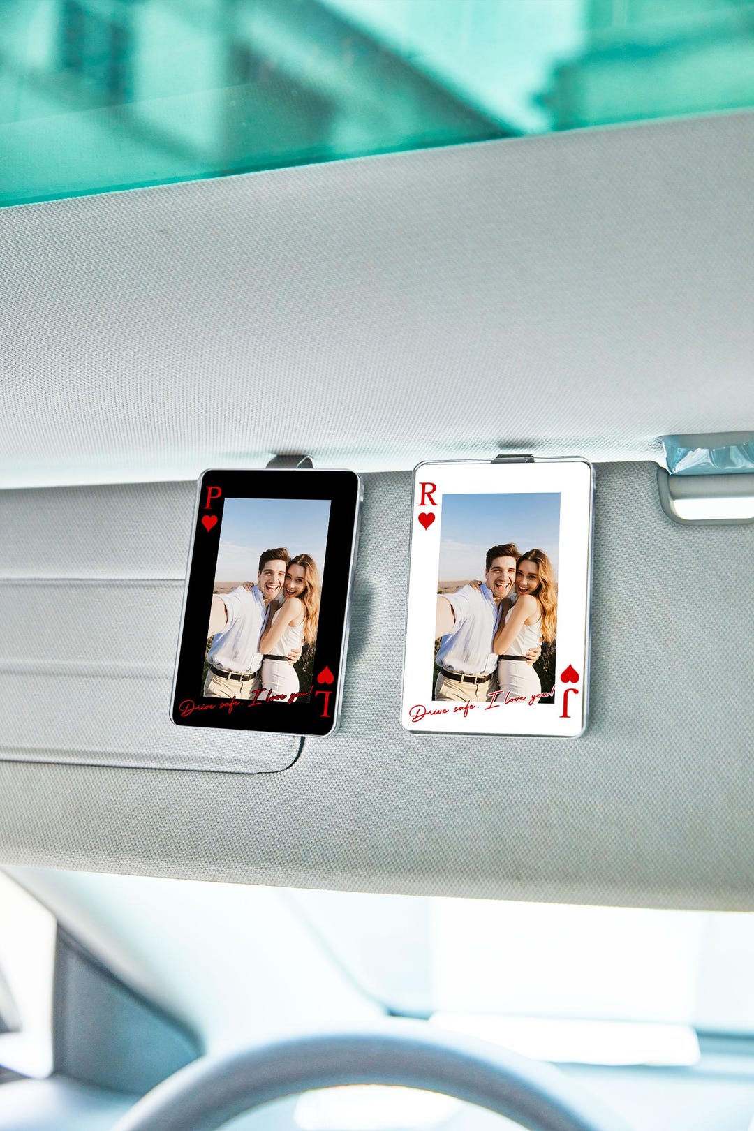 Personalized Couple Photo Car Visor Clip, Drive Safe I Love You, Instax ...