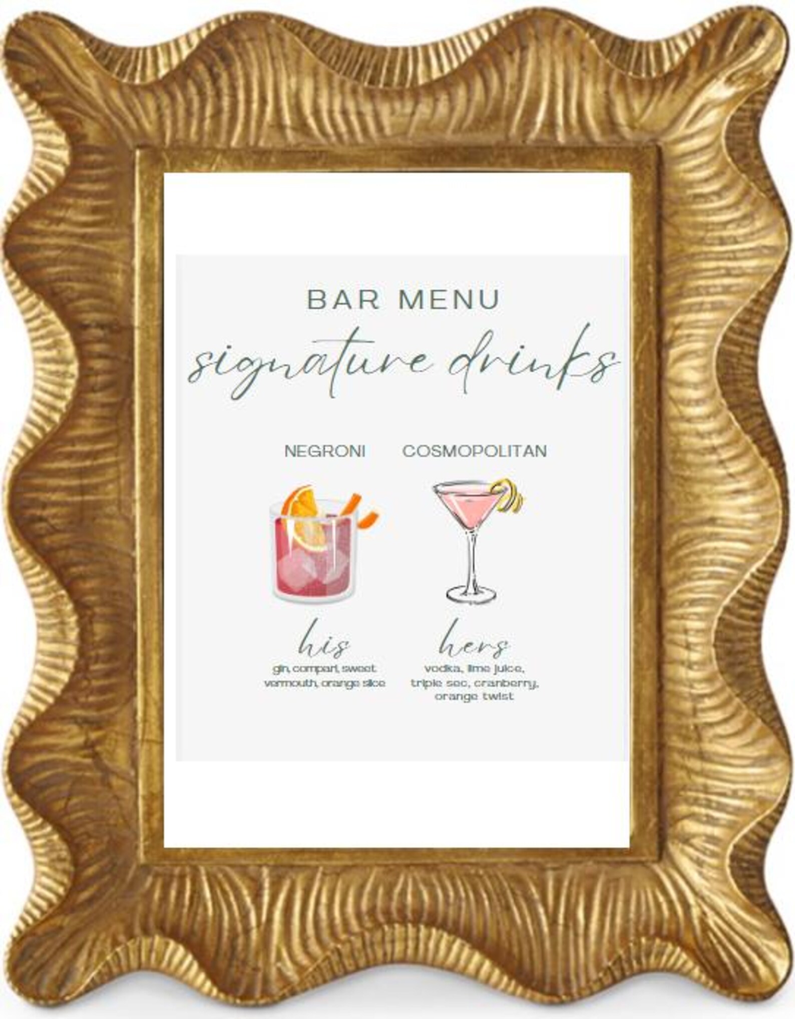 EDITABLE PDF Wedding, Signature Drink Sign, Editable Menu, Printable ...