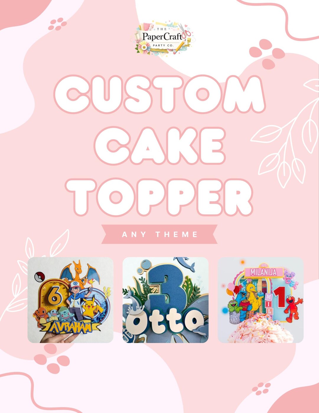 Custom Cake Topper Personalized Party Any Theme - Etsy