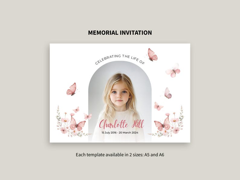 EDITABLE Child Celebration of Life Printable Digital Download Bundle ...