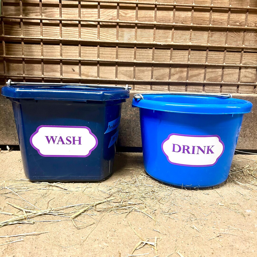 Horse Bucket Labels: Wash and Drink, Personalized Horse Name Decal ...