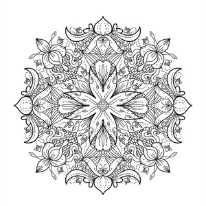 40 Adult Mandala Floral Colouring Pages for Mindfulness, Relaxation and ...