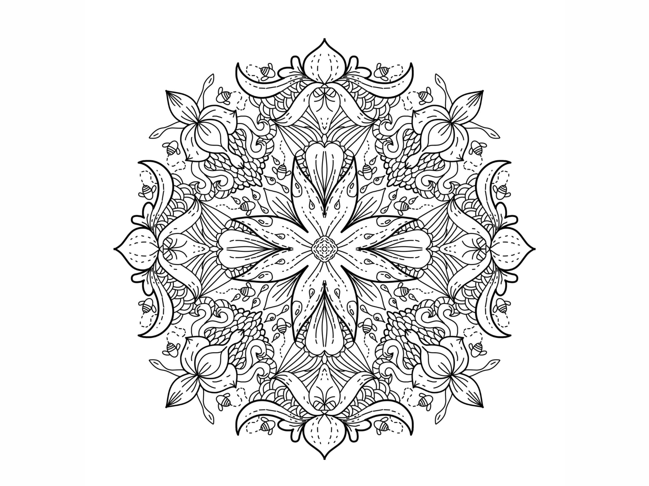 40 Adult Mandala Floral Colouring Pages for Mindfulness, Relaxation and ...