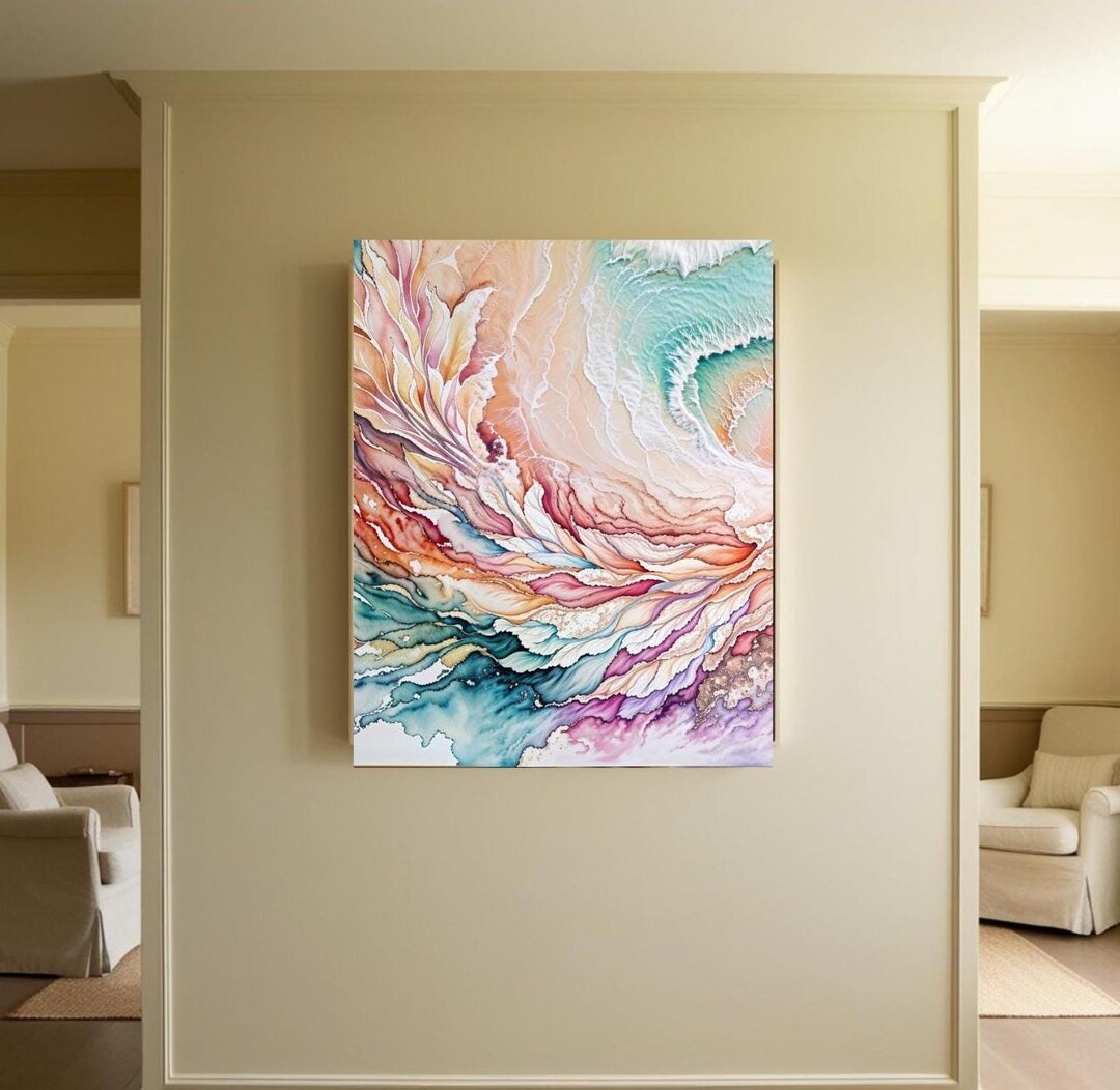 Printable Watercolor Abstract Pastel Art Print Coastal-inspired Wall ...