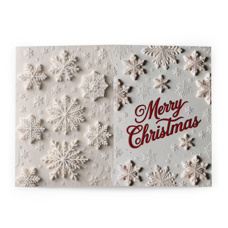 5 Holiday Card Set Snowflake Greeting Cards 5 Pack Festive Intricate ...