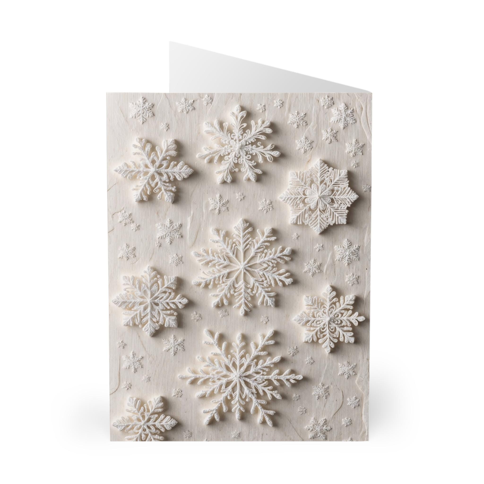 5 Holiday Card Set Snowflake Greeting Cards 5 Pack Festive Intricate ...