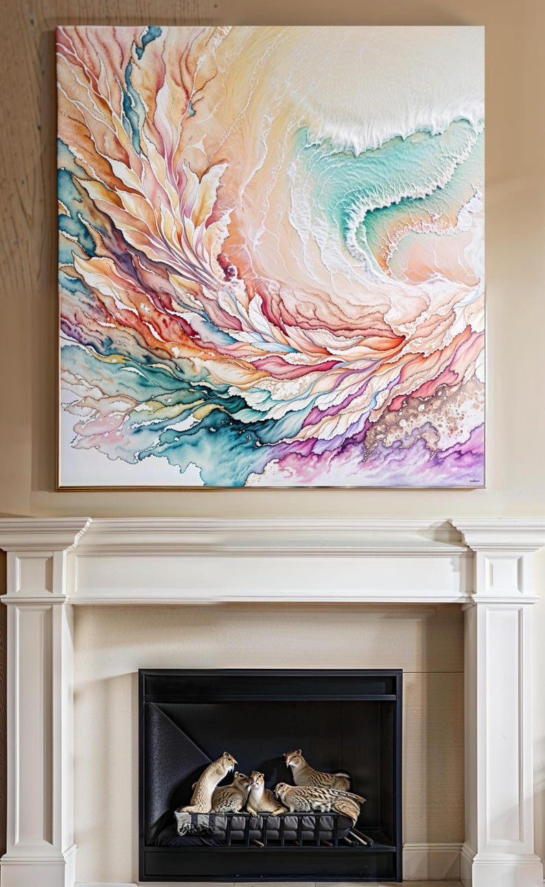 Printable Watercolor Abstract Pastel Art Print Coastal-inspired Wall ...