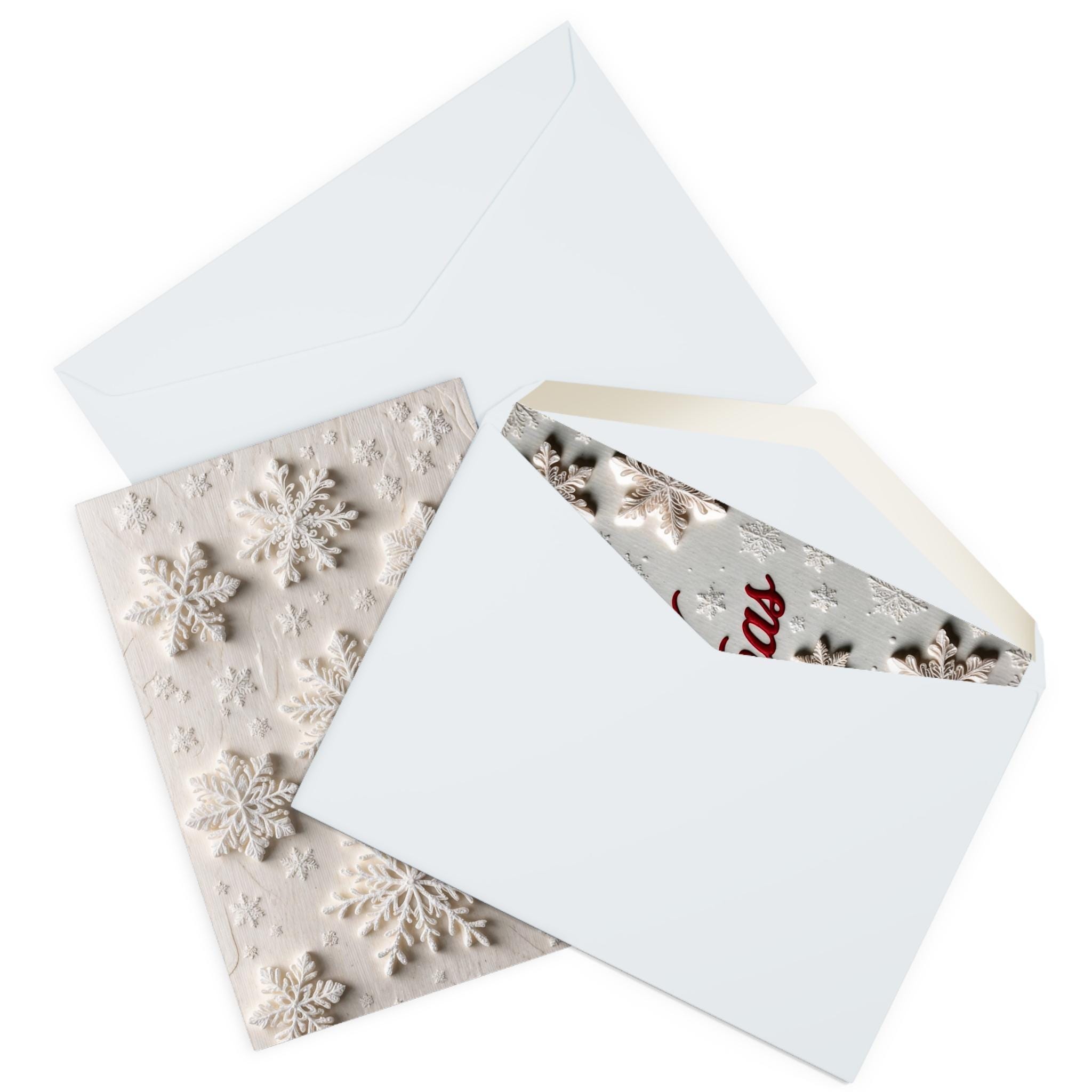 5 Holiday Card Set Snowflake Greeting Cards 5 Pack Festive Intricate ...