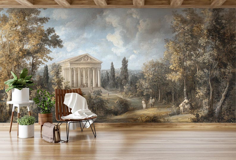 Neoclassical Temple Wallpaper Mural – Ancient Rome Inspired ...