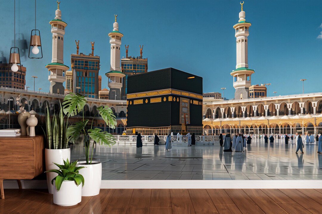 Kaaba Makkah Wall Mural, Islamic Peel and Stick Wallpaper, Muslim Home ...