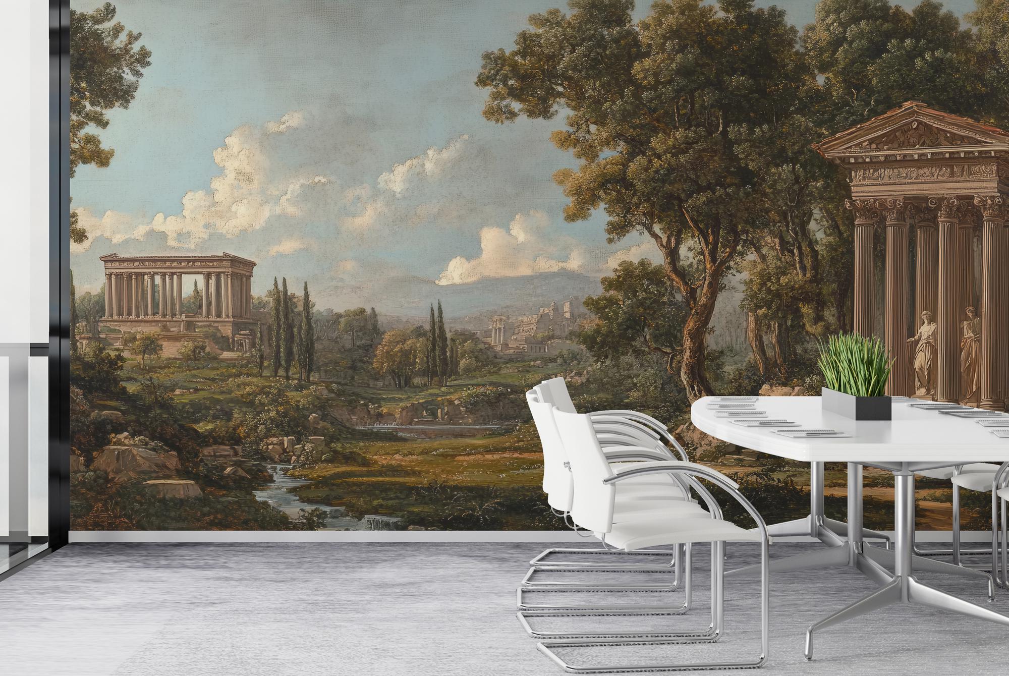 Greek Temple Wallpaper Mural – Classical Garden Wall Art - Etsy