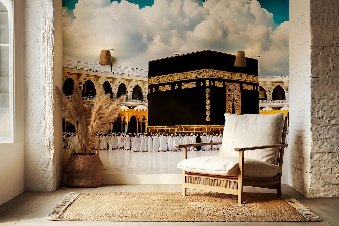Islamic Wall Mural, Kaaba Peel and Stick Wallpaper, Muslim Prayer Room ...