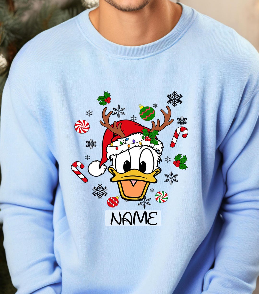 Disney Donald Duck Custom Christmas Sweatshirt, Personalized Donald ...