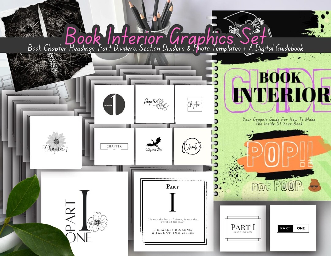 Book Interior Templates: Chapter Headings, Dividers, Photo Templates ...