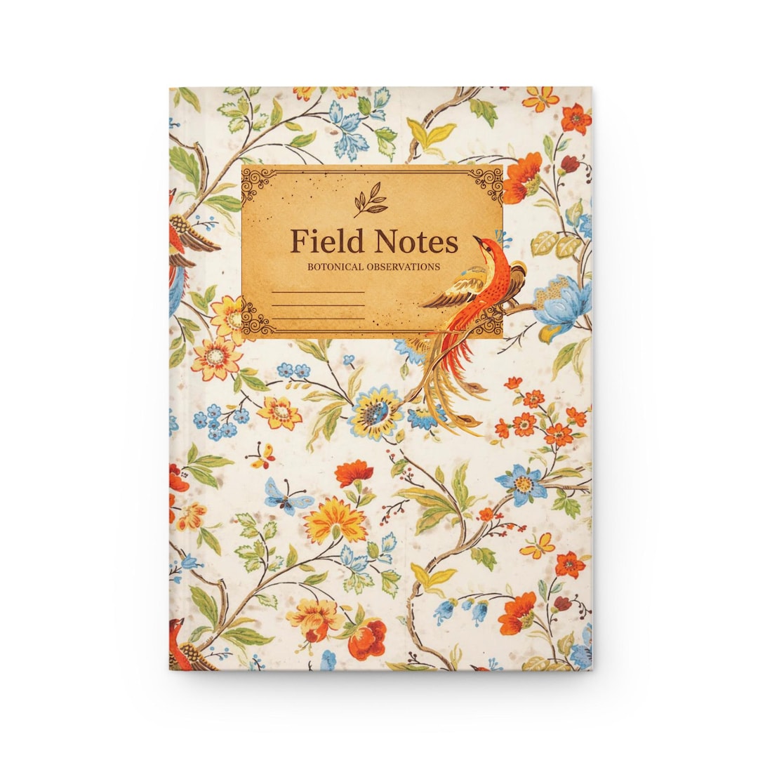 Botanical Field Notes Floral Birds Journal | Hardcover Notebook - Etsy