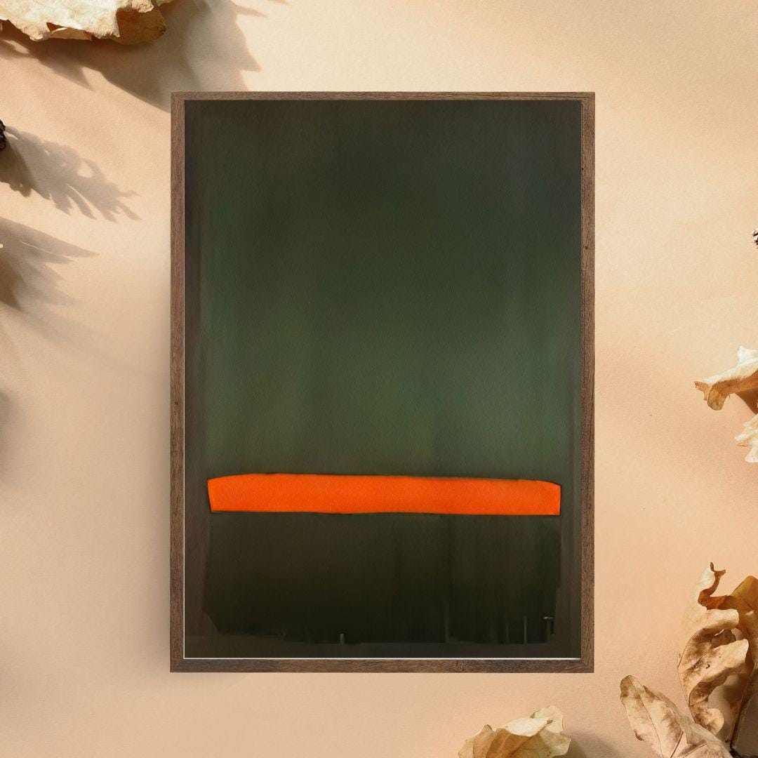 Mark Rothko Inspired Green and Orange Abstract Art Print, Bold ...