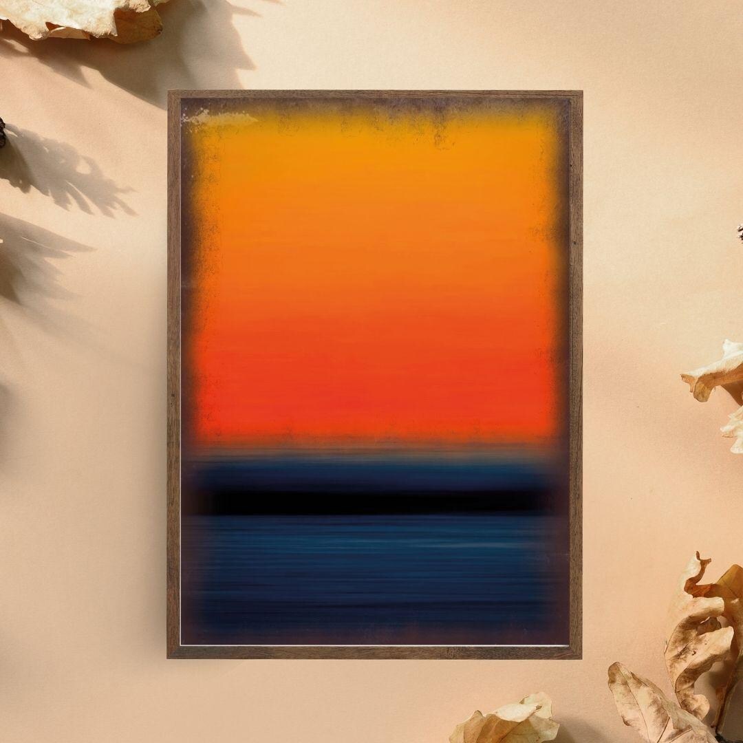 Mark Rothko Inspired Sunset Abstract Art Print, Bold Color Block ...