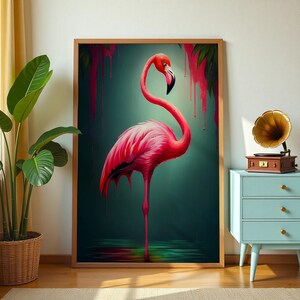 Flamingo Wall Art - Vibrant Tropical Canvas for Living Room, Bedroom ...