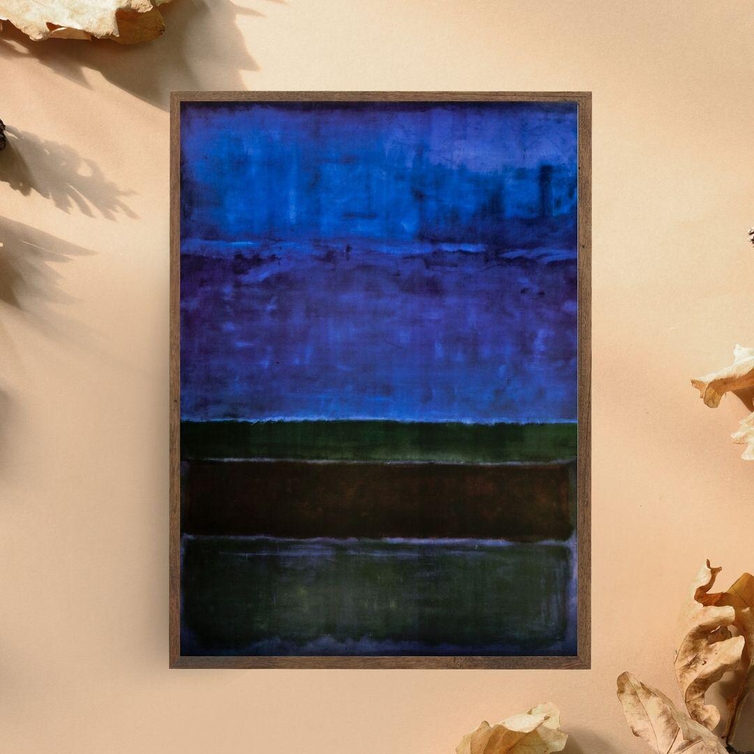 Mark Rothko Art Print, Deep Blue and Green Color Block Wall Art, Modern ...