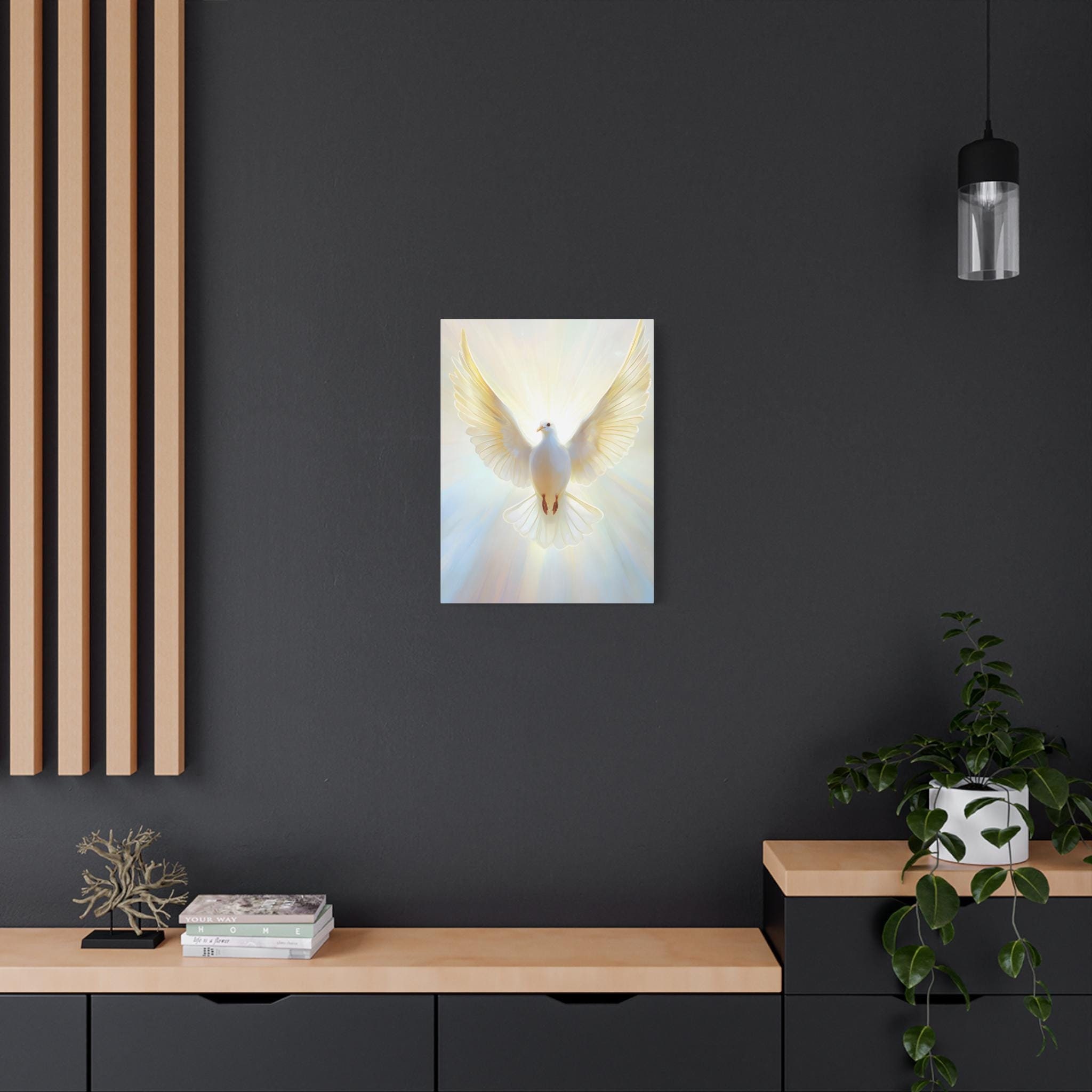 Radiant White Dove Spiritual Art Print - Peaceful Dove Illustration ...